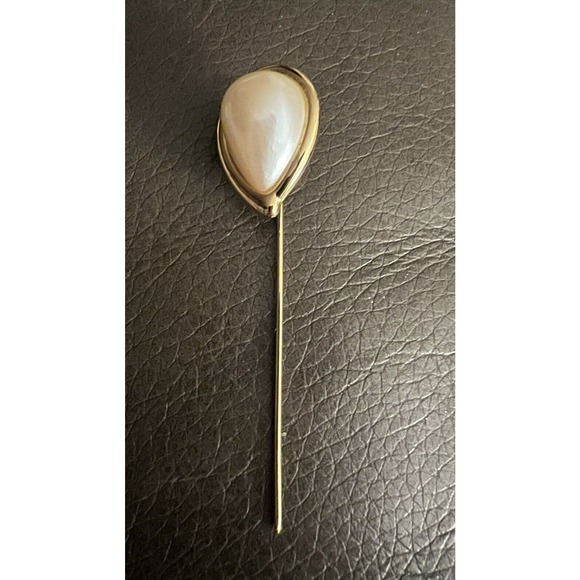 Monet | Jewelry | Vintage Monet Hatstick Scarf Lapel Pin Faux Pearl ...